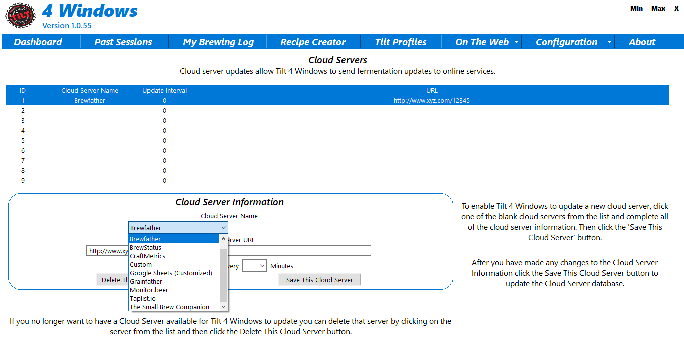 Configure Cloud Servers – Tilt 4 Windows