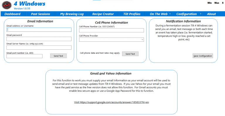 Configure Your Text And Email Information For Notifications Tilt 4 Windows